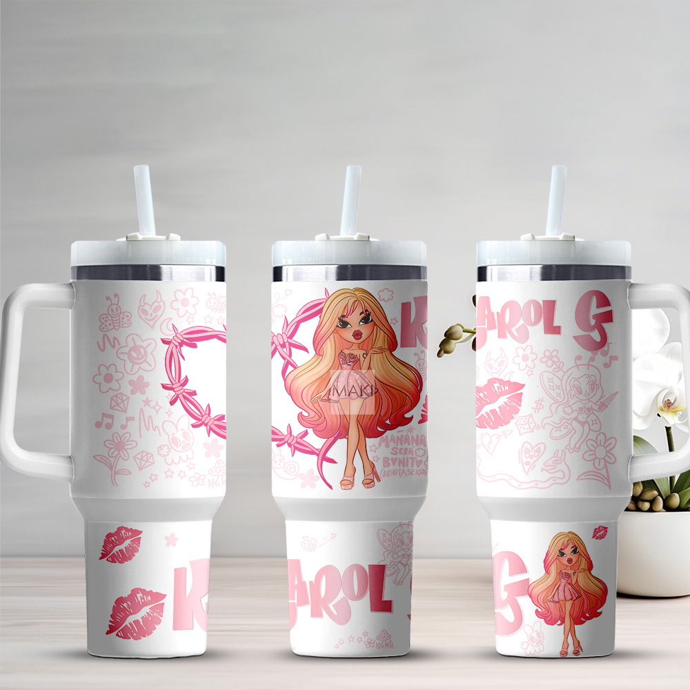 Termo tumbler Karol G rose 40oz - MAKI